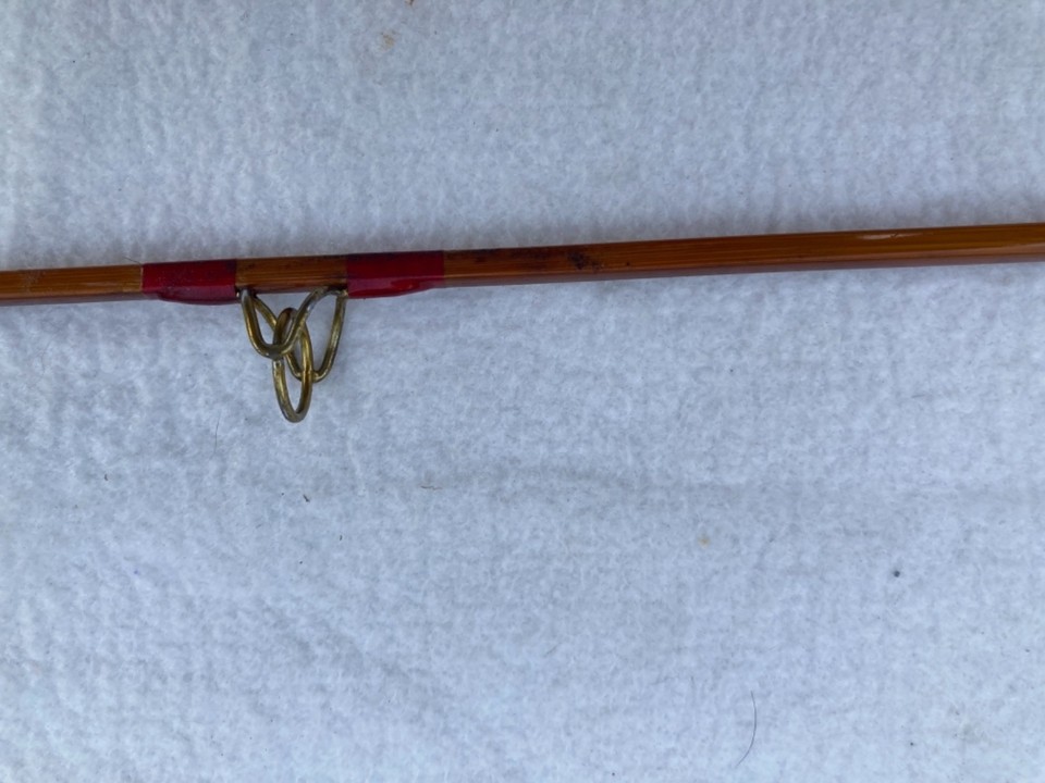 RARE VINTAGE EDWARDS QUADRATE 2 PIECE 6 ft. BAMBOO SPINNING ROD WITH ...