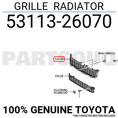 5311326070 Genuine Toyota GRILLE RADIATOR 53113-26070 | eBay