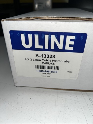 Uline Mobile Printer Labels - 4 x 3” White S-13028- 24 Rolls 1 Case Ret ...