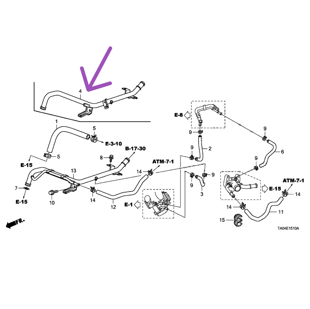 Heater Pipe For Honda ACCORD CRV ODYSSEY 19510-R40-A50 19510R40A50 NEW ...