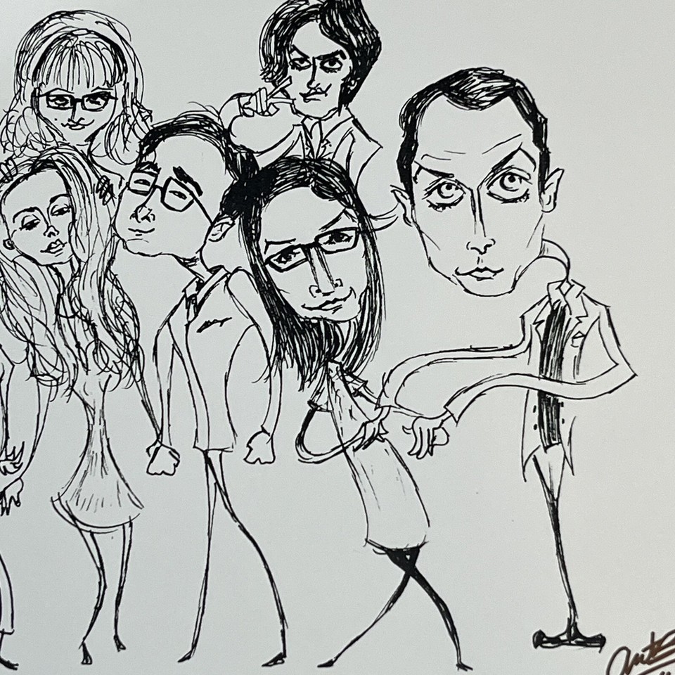 Big Bang Theory Television Show Cast Fan Art Caricature Paper Print 11 ...
