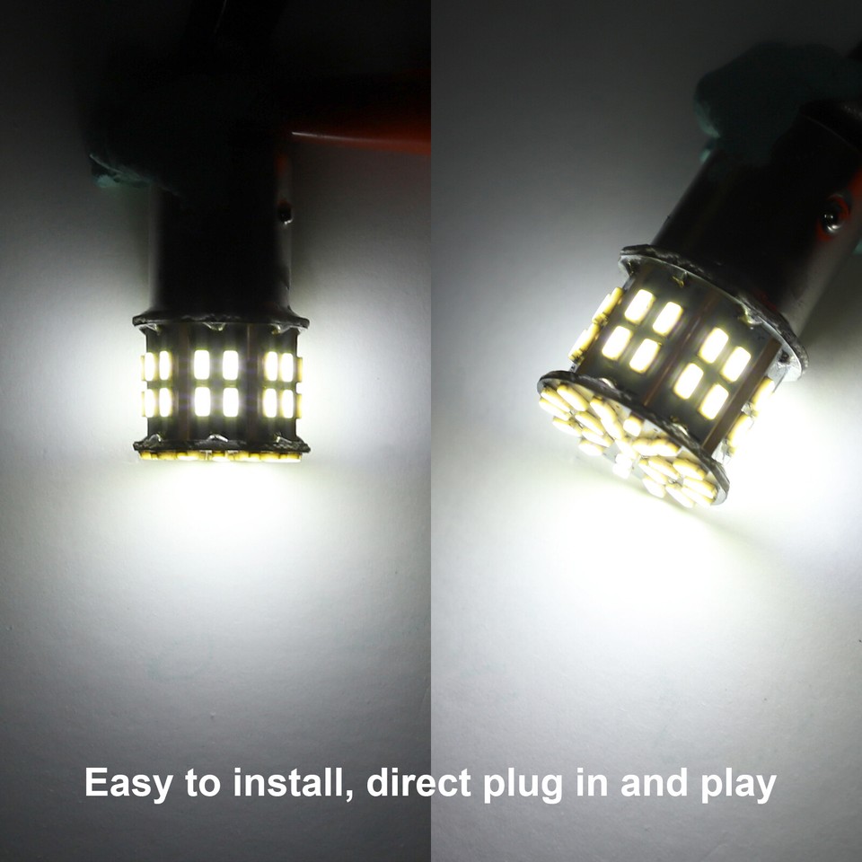 4x 1157 50-SMD LED Tail Brake Stop Reverse Parking Light Bulbs 6000K ...