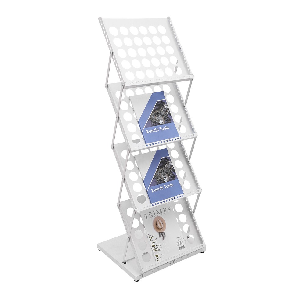 4 Tiers A3 Brochure Holder Literature Display Rack Portable Iron ...