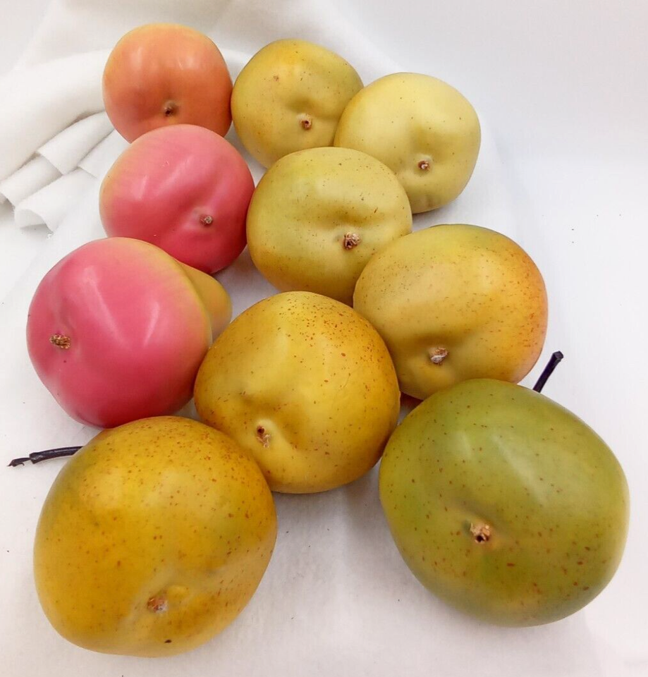 Artificial Faux Fruit Pears Plastic Stem Green Yellow Red Pink Indoor ...