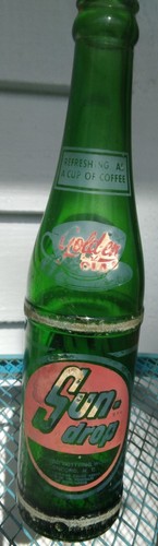 Golden Girl Cola Sun Drop vintage green glass soda bottle 9 oz | eBay