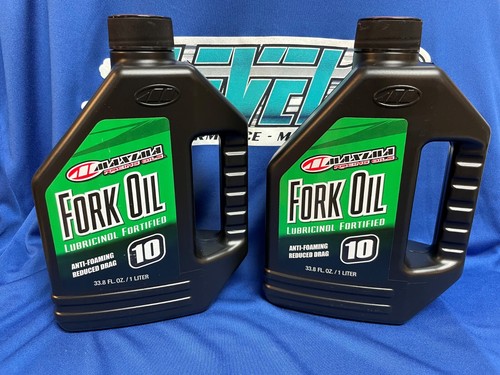 MAXIMA Fork Oil 10wt 1Liter Twin Pack 2pcs 55901 Yamaha Honda KTM ...