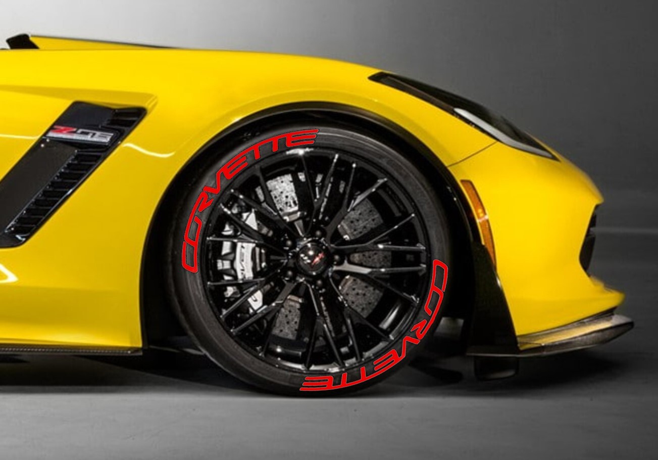 Tire Lettering fits CHEVROLET CORVETTE 1.00" Permanent raised Sticker ...