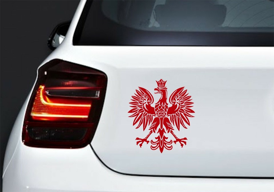 Red Polish Eagle Symbol Coat Of Arms Orzeł Godło Polski Vinyl Decal Sticker | eBay UK