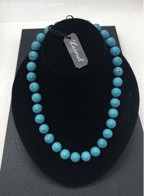 VTG Lucoral 14k Gold Clasp 17.5in Turquoise Beaded Necklace Brand New ...