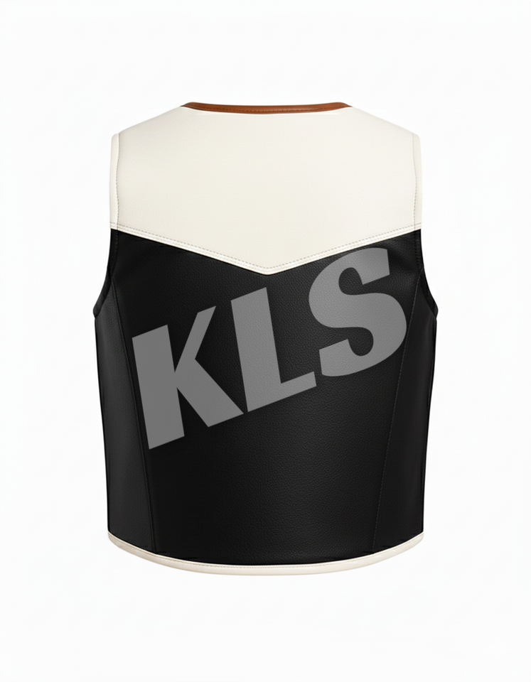 Custom Bull Riding Vest Durable Black & White Leather, Personalized ...