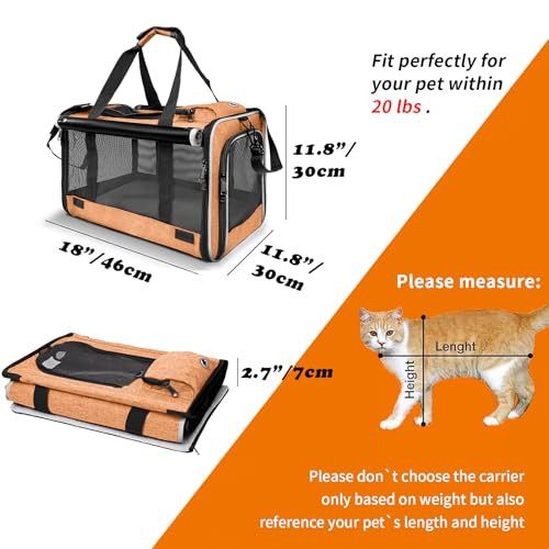 Dog Carry Bag for Puppy Pet Soft-Shell Portable Kennel Crate for 0-15 ...