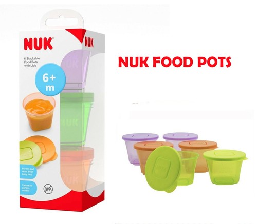 NUK Stackable Food Storage Pots Baby Containers - 6 Count | eBay