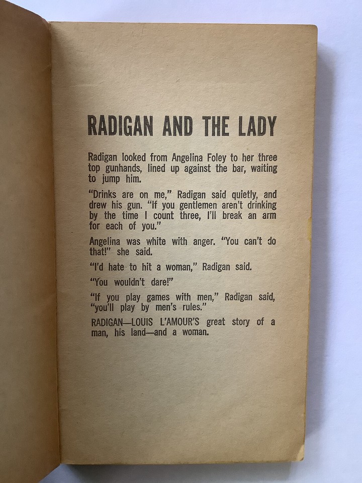 Vtg Western Paperback | Radigan by Louis L'Amour | Copyright 1958 6th ...