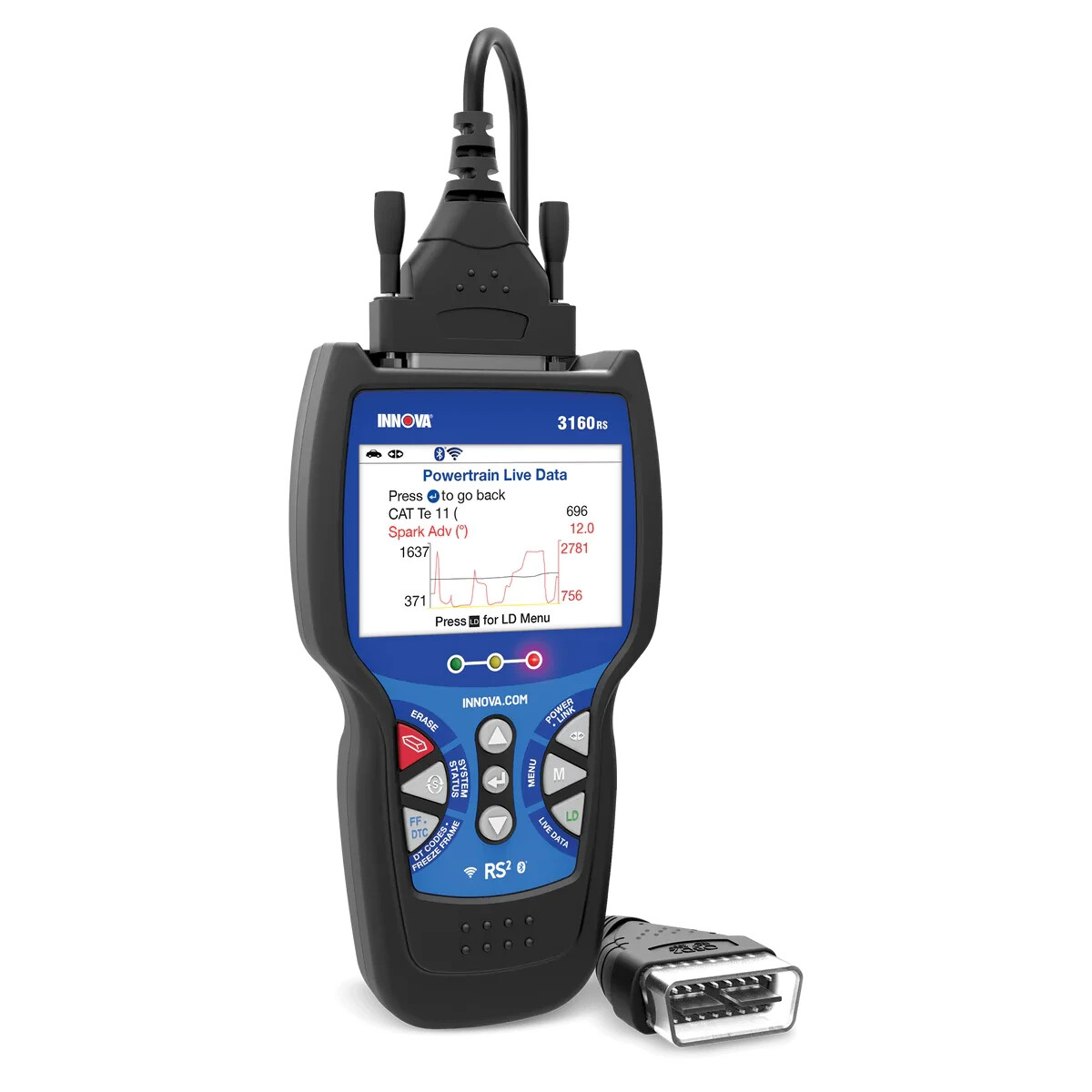 INNOVA 3160RS OBD2 Scanner, ABS Brake Bleeder, SRS Engine Transmission ...