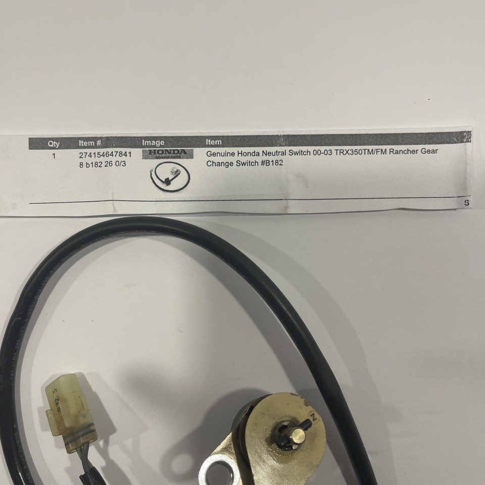 Genuine Honda Neutral Switch 00-03 TRX350TM/FM Rancher Gear Change ...