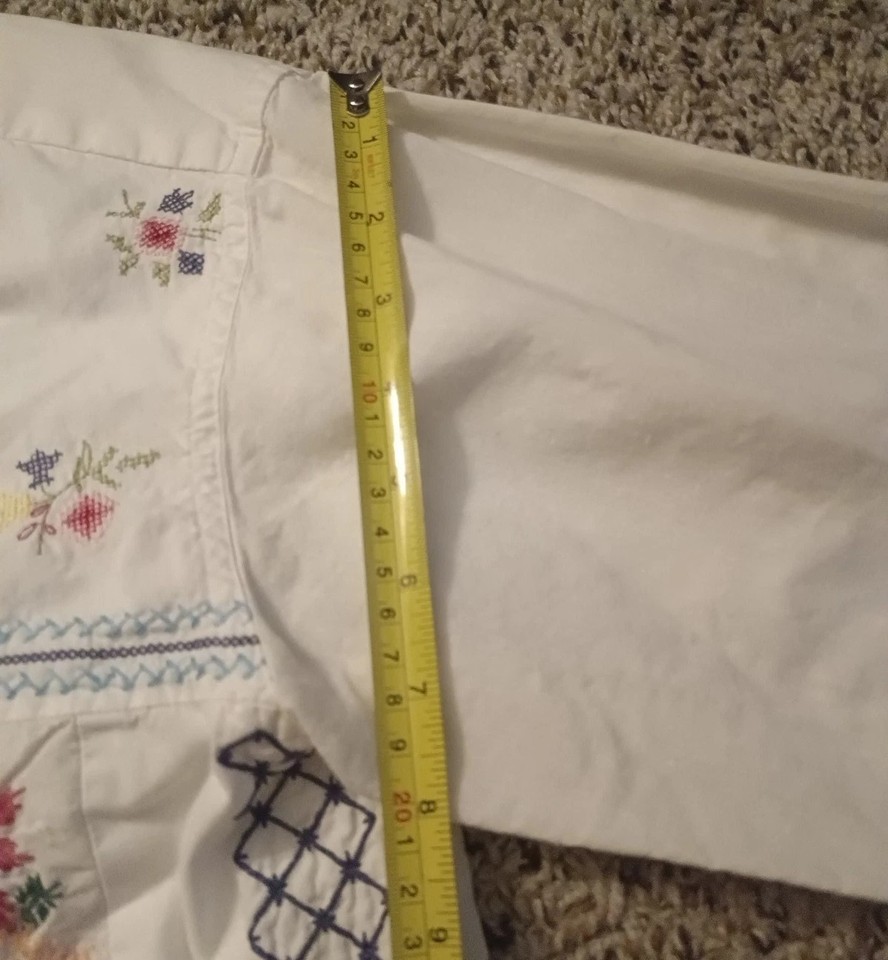 VTG Country Style Cross Stich Shirt Woman’s Boho Shell Button Up Long ...