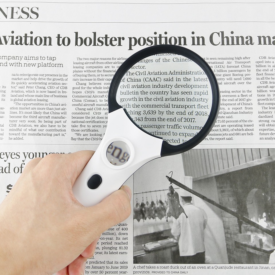 New 3x45x Led Double Lens Handheld Magnifier Hd Elderly Reading ...