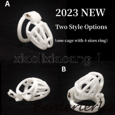 New Male Chastity Cage Anti Cheating Cage Lock with 4 Rings Chastity ...