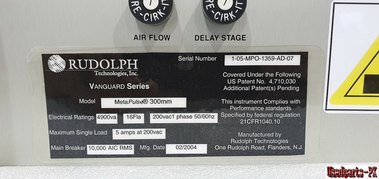 Rudolph Technologies Vanguard Series MetaPulse 300mm Power supply ...