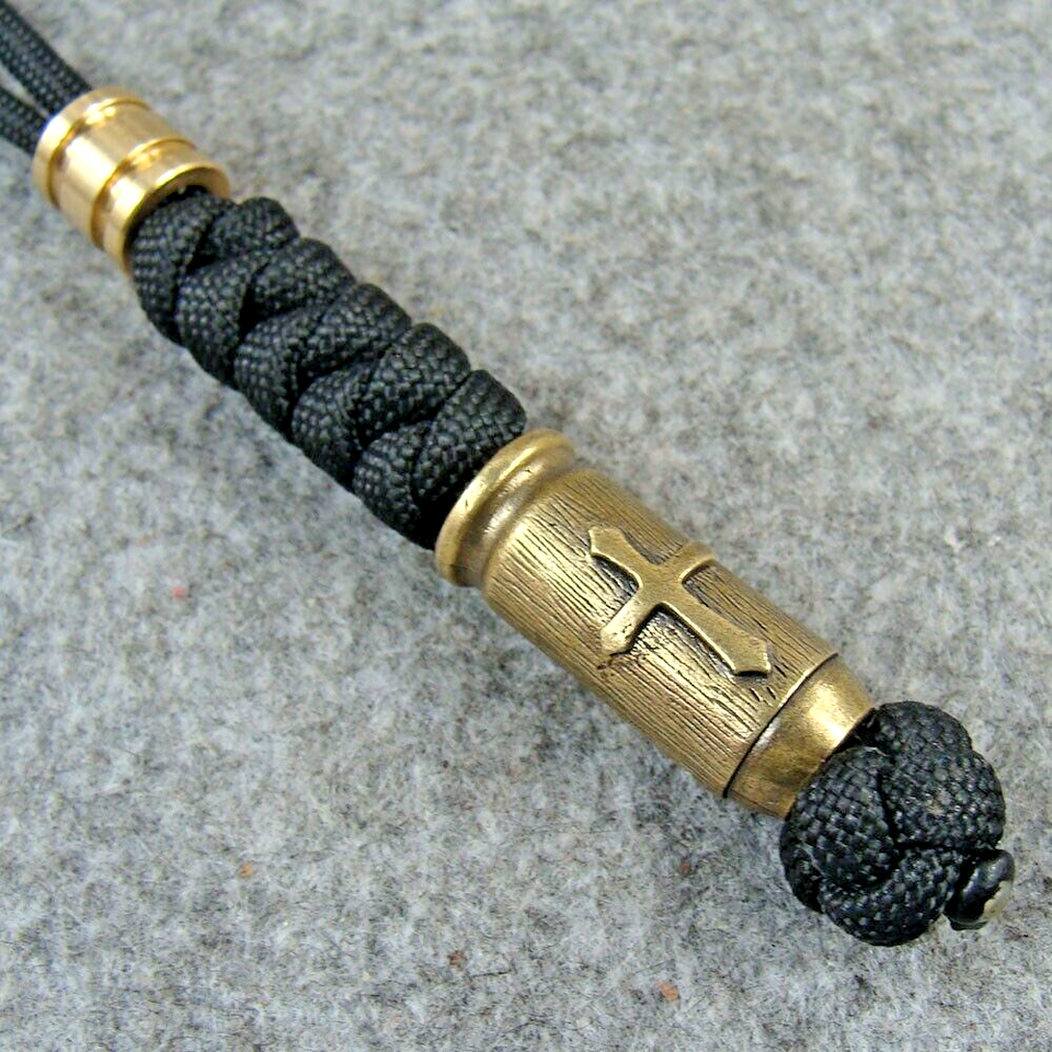 550 Paracord Knife Lanyard With Brass Bullet Shape Bead / Keychains ...