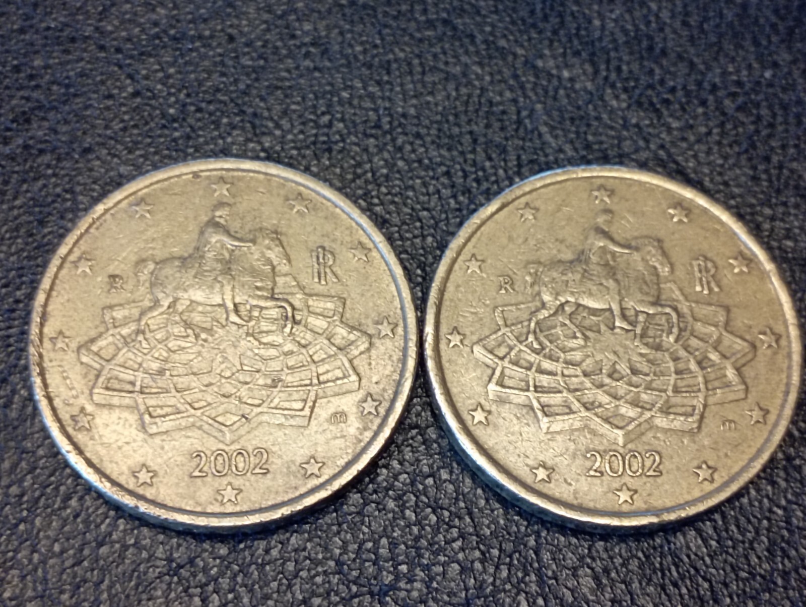 Monete da 50 centesimi Italia rare del 2002 con difetti di conio fronte ...