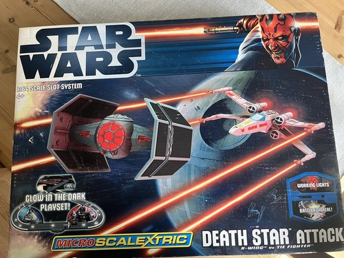 Star Wars Micro Scalextric Death Star Attack 1:64 Glow in the Dark Play ...