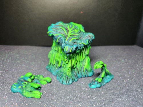 Hand Painted Reaper Bones Green/Blue Gelatinous Cube and 2 Slime ...