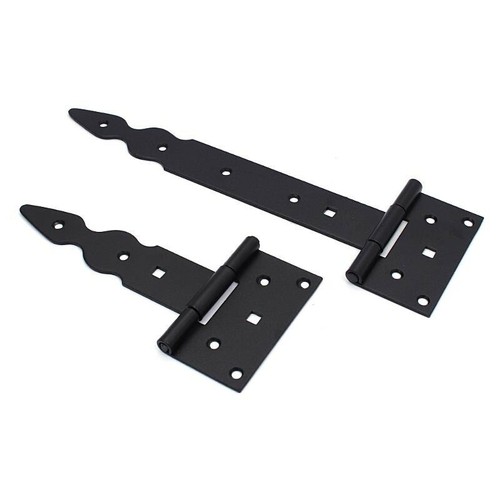 Black Decorative T Hinge Heavy Duty Door Back Flaps Shed Garage Tee ...
