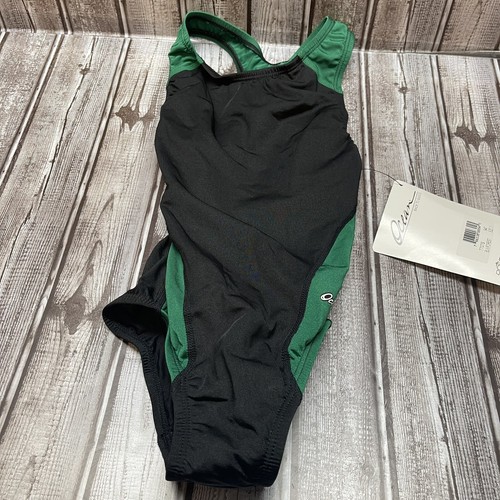 Dolfin Girls Ocean Panel Green Block Performance Back One Piece ...