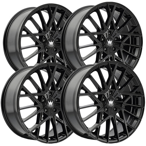 (Set of 4) Mazzi 378 Jinx 18x8 5x4.5" +40mm Gloss Black Wheels Rims 18 ...
