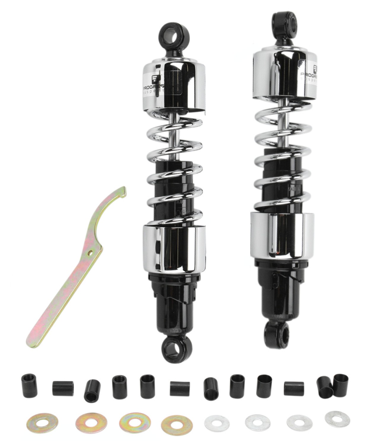 Progressive 412 Series Motorcycle Chrome 13.5" Rear Shocks (412-4215C ...