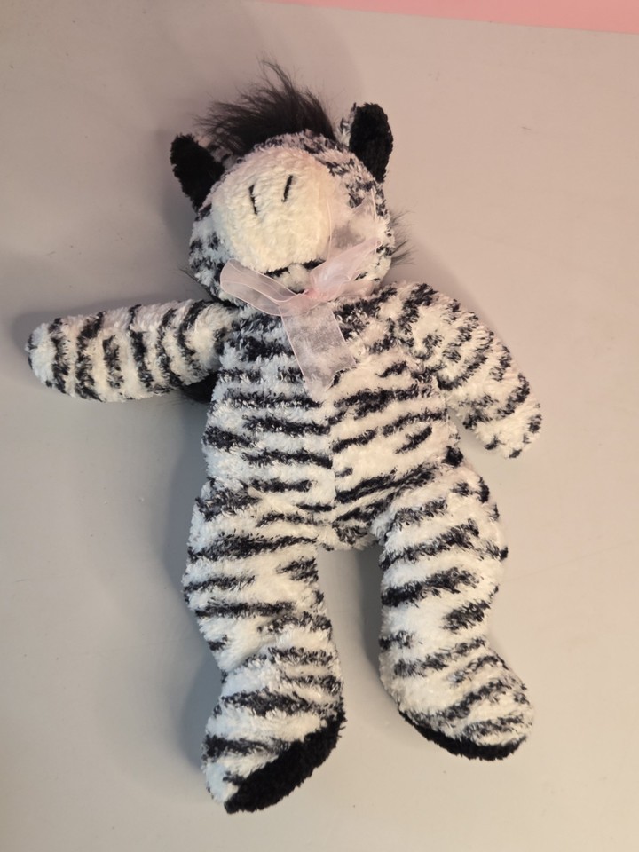 Vintage Kelly Toy Zebra Plush Stuffed Animal Toy 12" Black White With ...
