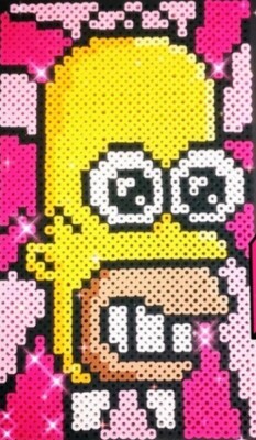 Mr Sparkle The Simpsons Homer Simpson Perler Sprite rave edm kand plur ...