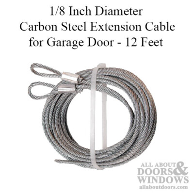 Steel Extension Cable For Garage Door 12 Foot Cable 1/8th Inch Diameter ...