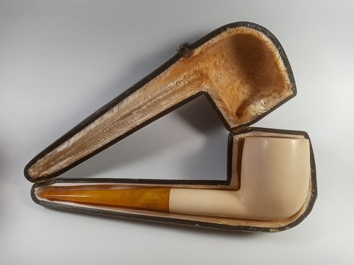 Vintage Austria Block Meerschaums-Amber Stem Tobacco Pipe FREE SHIPPING ...