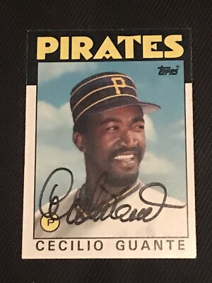 CECILIO GUANTE 1986 TOPPS SIGNED AUTOGRAPHED CARD #668 PITTSBURGH ...