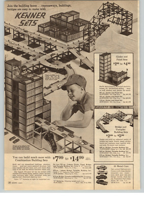 1963 PAPER AD 2 PG Kenner Combination Panel Building Set Sky Rail Hydro ...