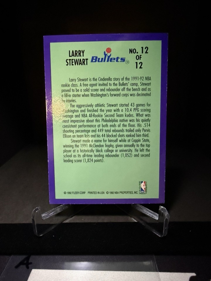 1992-93 Fleer Rookie Sensations Larry Stewart #12. 1a | eBay