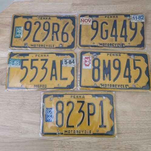 Pennsylvania Motorcycle License Plate Lot Yellow | eBay
