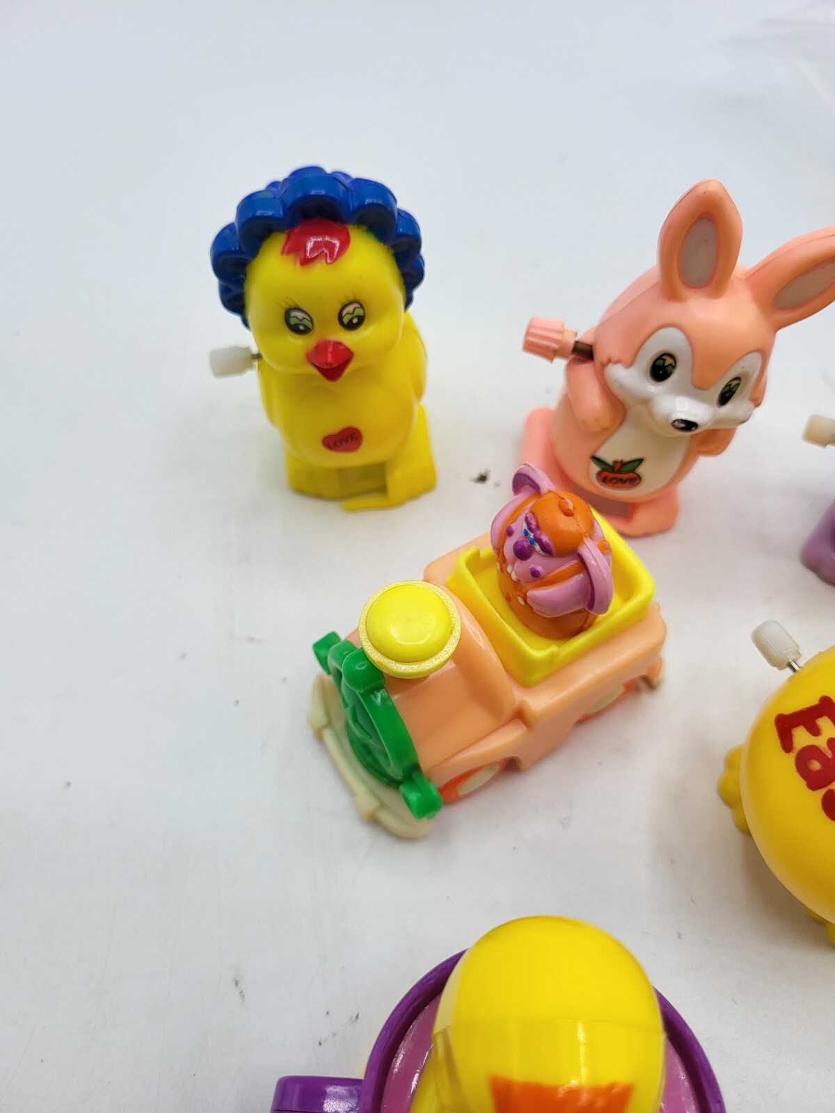 Lot of Vintage Easter Wind Up Toys Decorations Bunny Rabbit Chick Egg ...