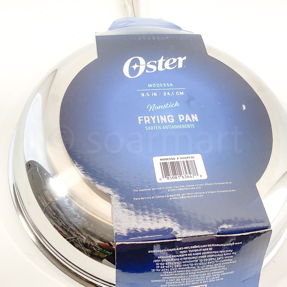 Oster Modessa 9.5" Fry Pan Nonstick Tri Ply Stainless Steel New | eBay