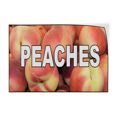 Decal Stickers Peaches Food and Drink Vinyl Store Sign Label Business ...