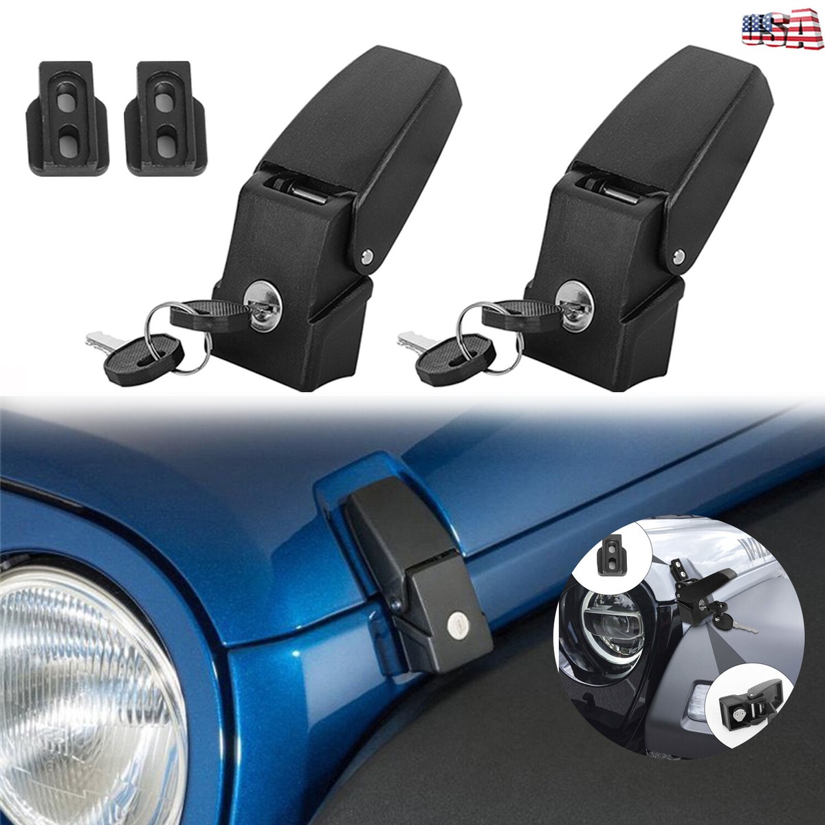 2007-2018 Wrangler Accessories Jeep Wrangler JK Hood Latch Locking ...