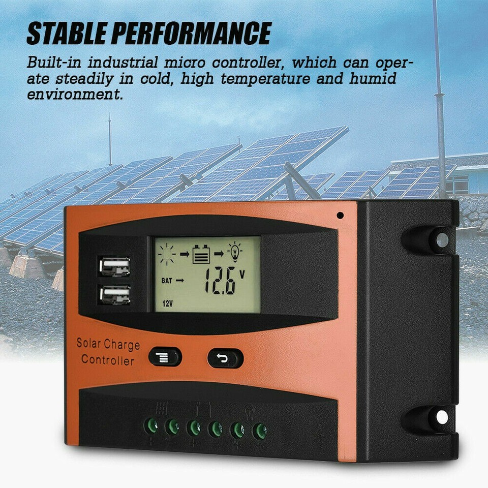 30A 50V Dual USB LCD Display Smart PWM Solar Charger Controller ...