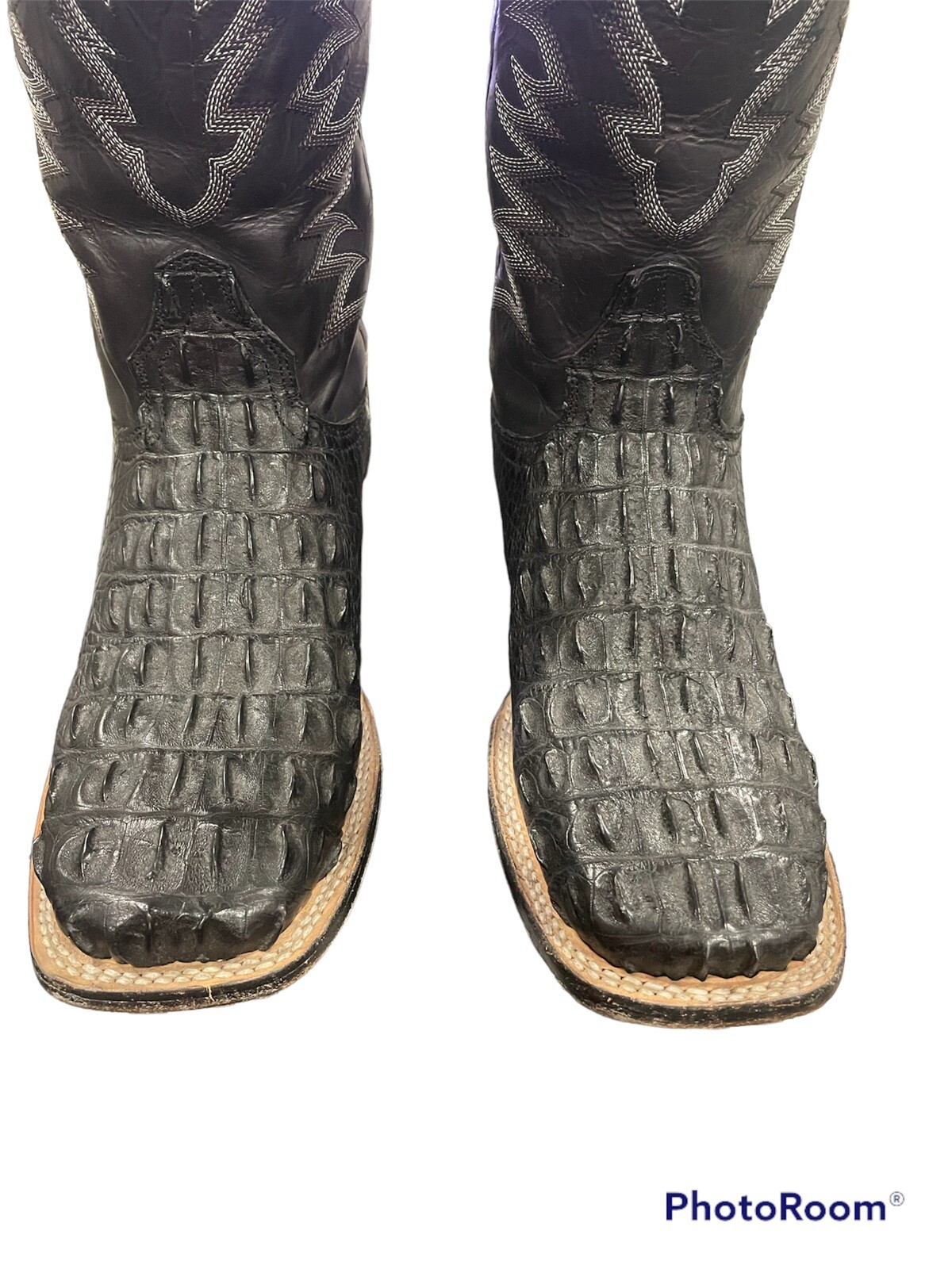 Stetson Men’s Black Alligator Cowboy Boots - Gem