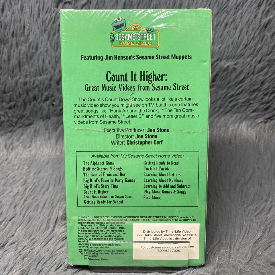 Sesame Street Home Video Count It Higher Great Music Videos VHS 1988 ...