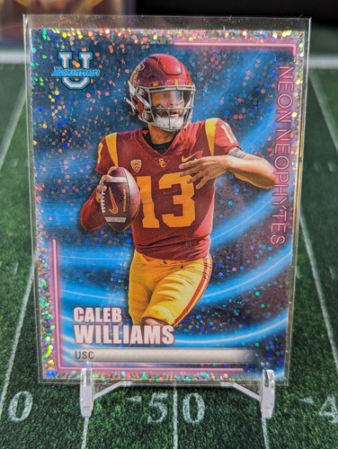 2022 Bowman's Best University Caleb Williams Neon Neophytes Speckle 1: ...