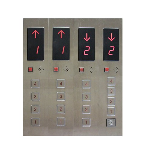 Elevator Hall Call Button Box 4-Floors DC24V Plate & Power Lock ...