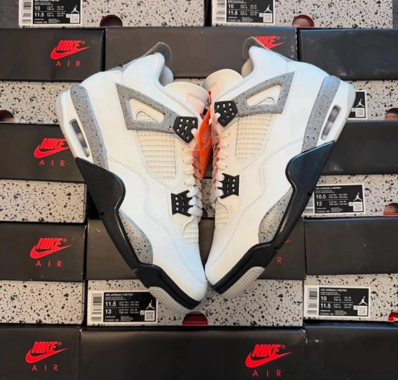 Nike Air Jordan Retro 4 OG WHITE CEMENT 2025 Ships Now FV5029-100 Men & GS