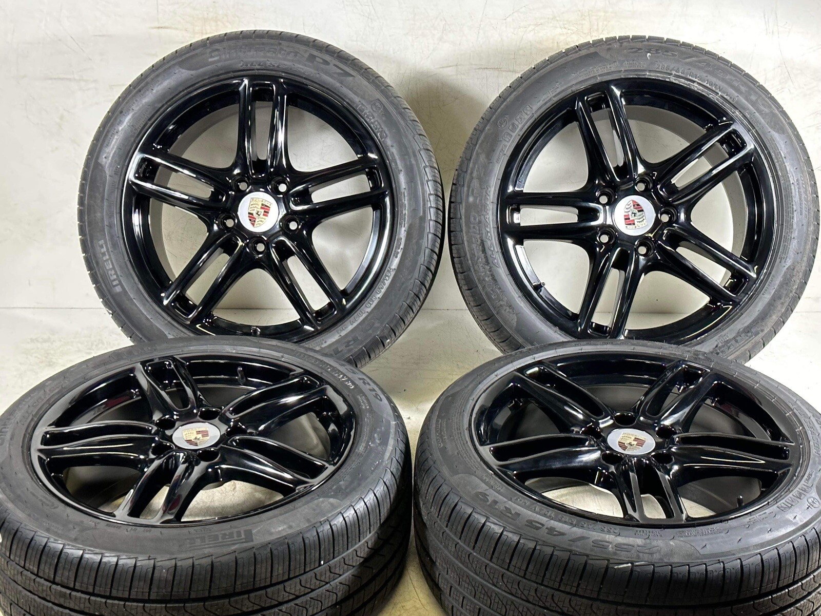 Porsche Panamera 19" Factory OEM Staggered Black Wheels Tires 67386 ...